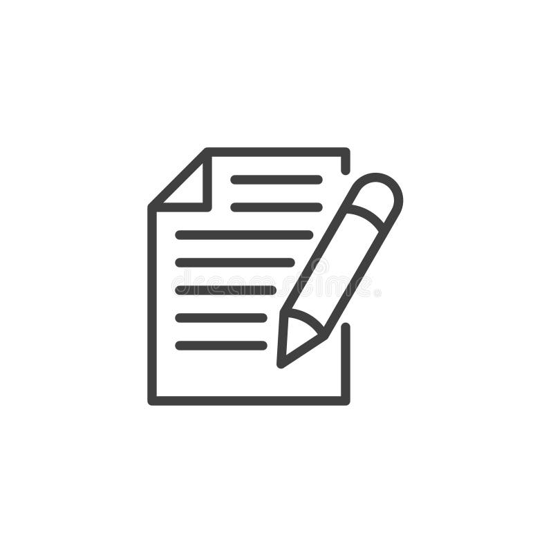 Document editing line icon stock vector. Illustration of contract ...