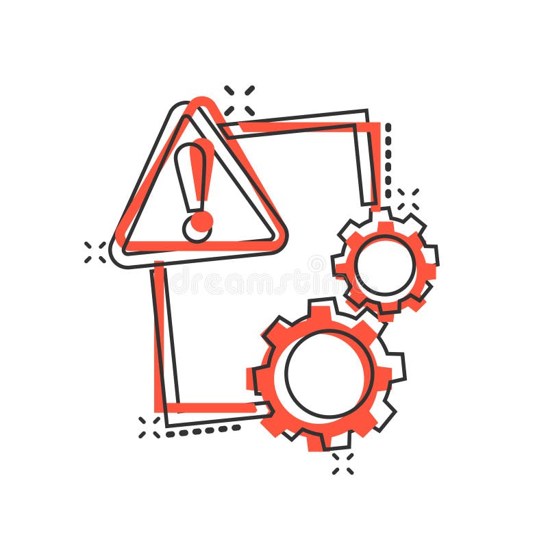 Document Error Icon in Comic Style. Broken Report Cartoon Vector ...