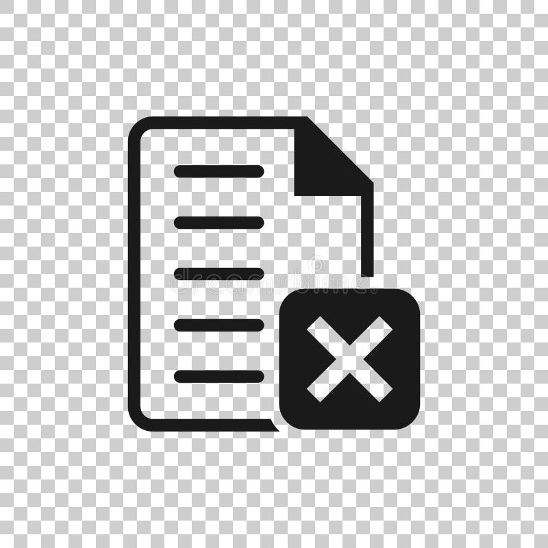 Document Error Icon in Flat Style. Broken Report Vector Illustration on ...