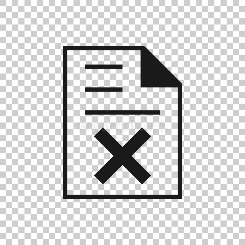Document Error Icon In Flat Style. Broken Report Vector Illustration On ...