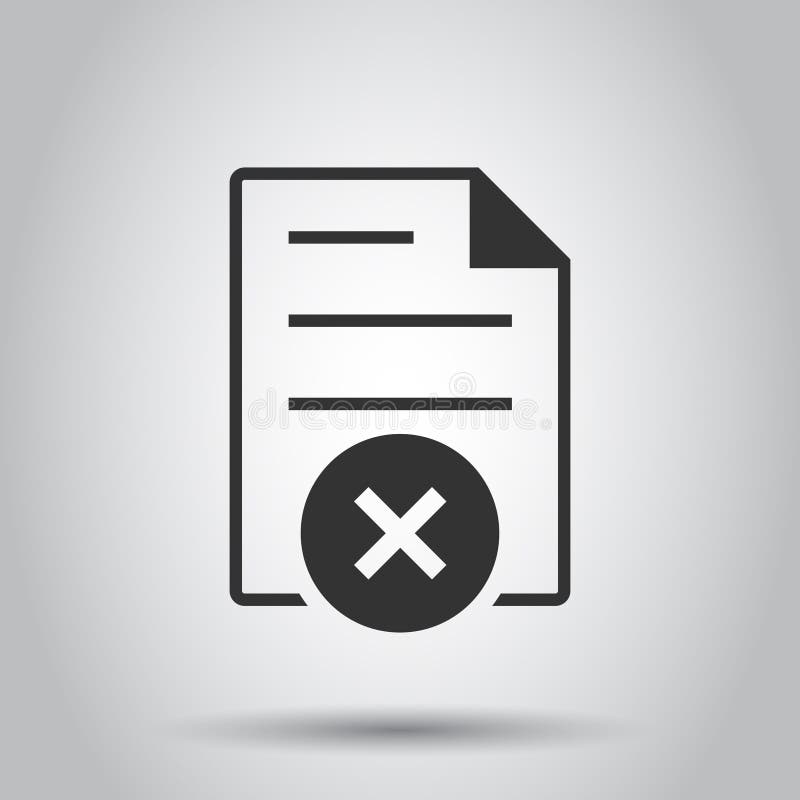 Document Error Icon in Flat Style. Broken Report Vector Illustration on ...