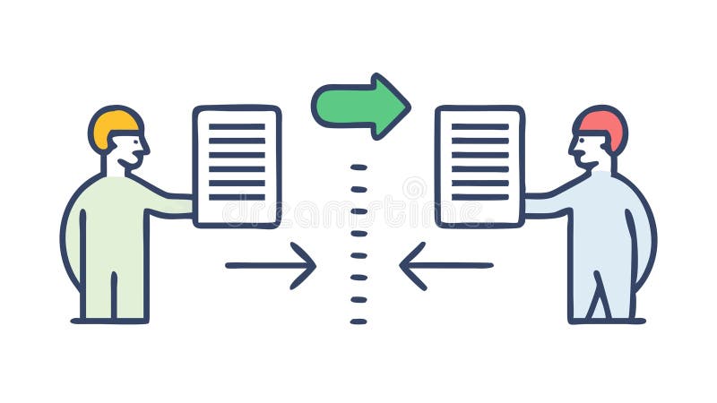 Document Exchange Process, Information Flow Icon, Vector Design ...