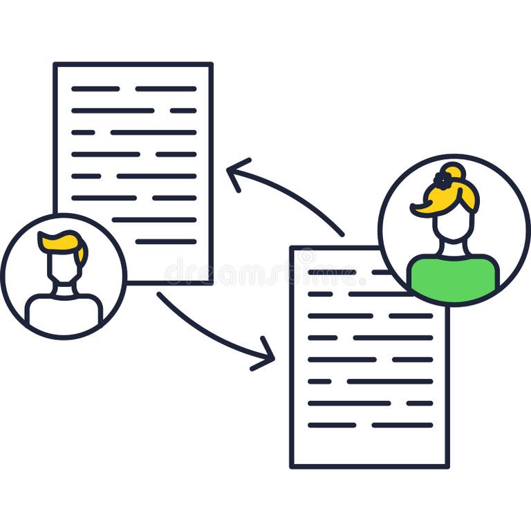 Document Exchange Vector Flat Icon Info Transfer Stock Vector ...