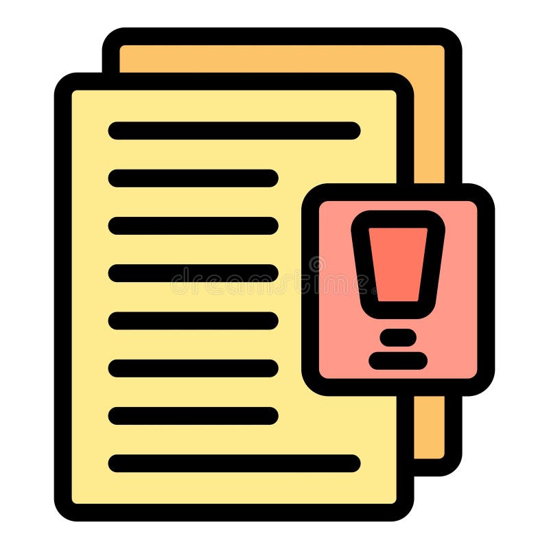 Document with Exclamation Mark Icon Representing Urgent Task Stock ...