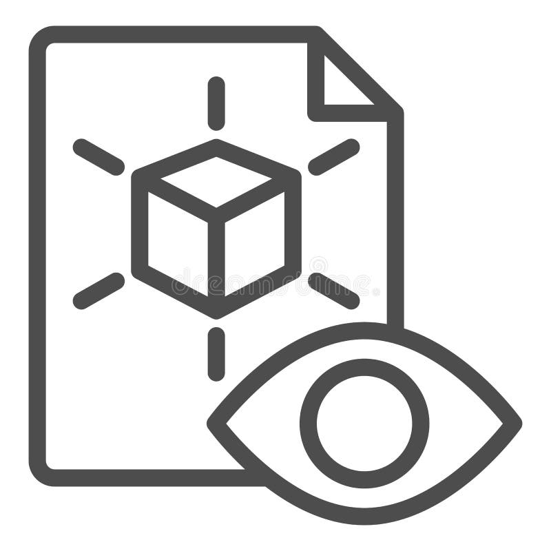 Document with Eye Line Icon. 3D Project Vector Illustration Isolated on ...