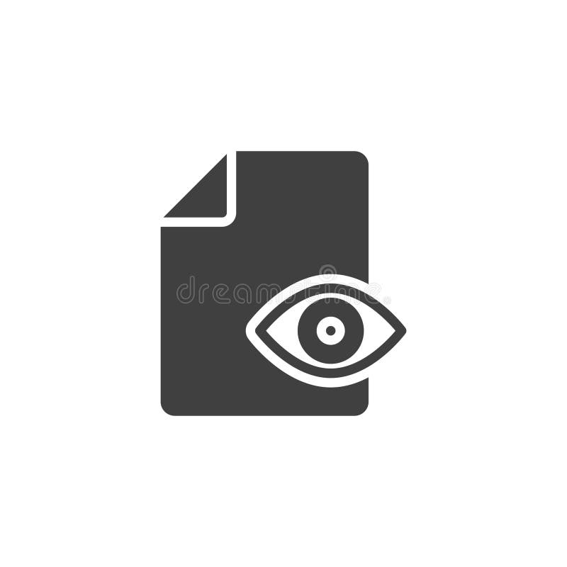 Document with an Eye Vector Icon Stock Vector - Illustration of ...