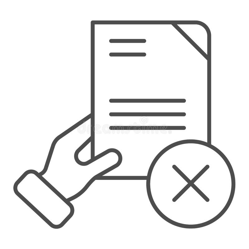 Document Fail Thin Line Icon. Quality Control Fail Vector Illustration ...