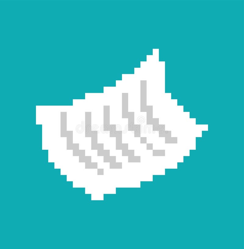 Document Falls Pixel Art. Sheet of Paper Flies 8 Bit Stock Vector ...