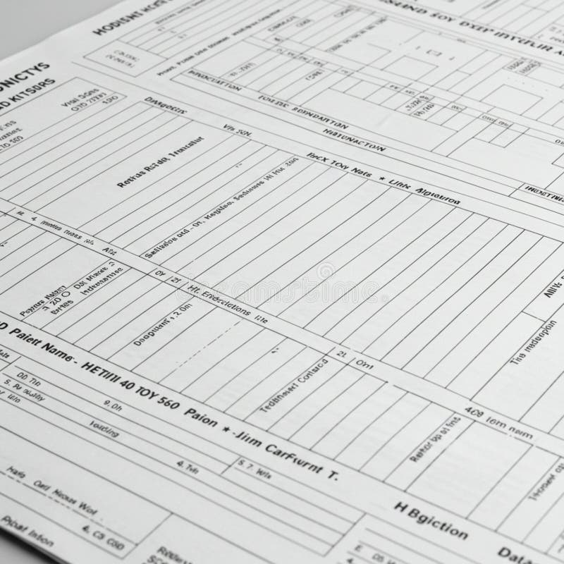 A Document Featuring Various Rows and Columns with Printed Text, Likely ...