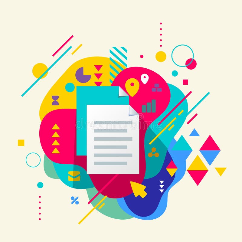 Document File on Abstract Colorful Spotted Background with Diffe Stock ...