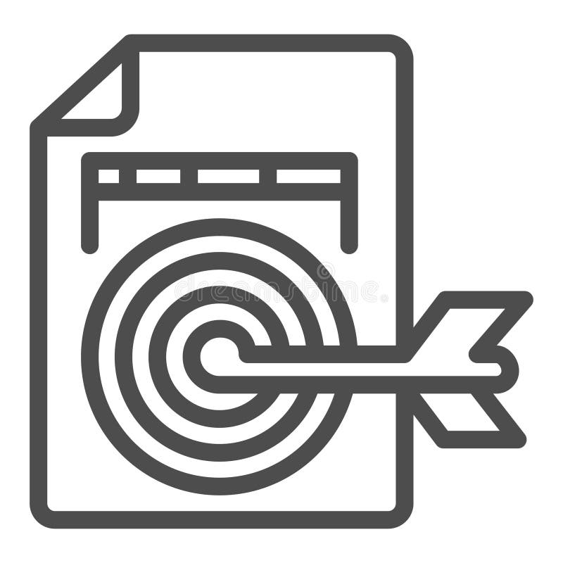 Document File with Bow Target Line Icon, Neural Dataset Concept. Vector ...