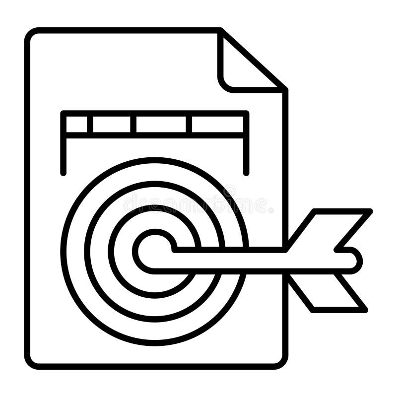 Document File with Bow Target Thin Line Icon, Neural Dataset Concept ...