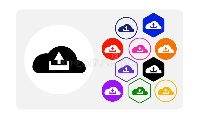 Cloud File Upload Icon stock vector. Illustration of storage - 120275002