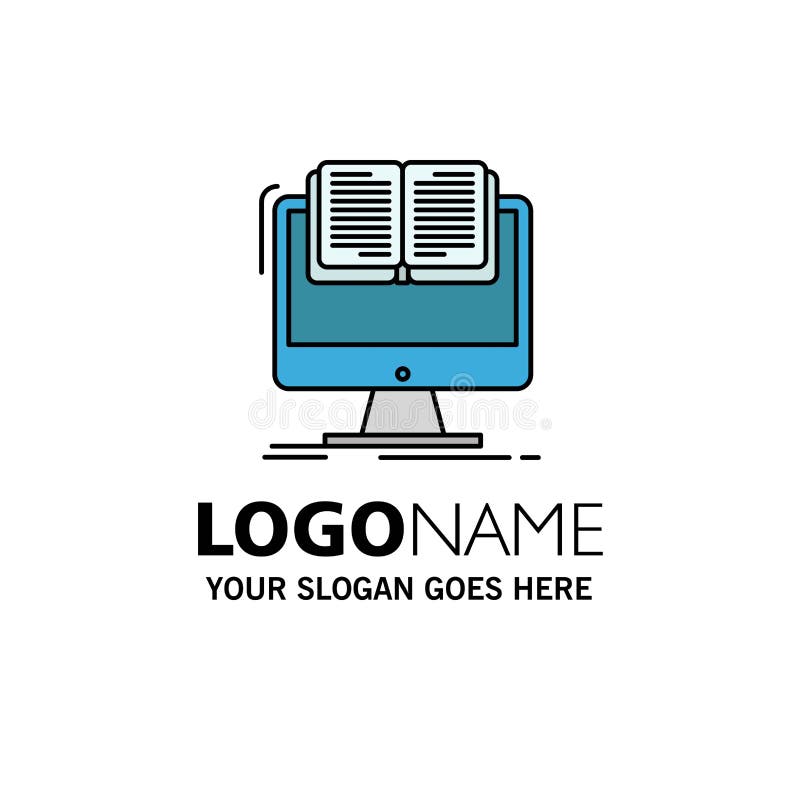 Document, File, Computer, Cv, Book Business Logo Template. Flat Color ...