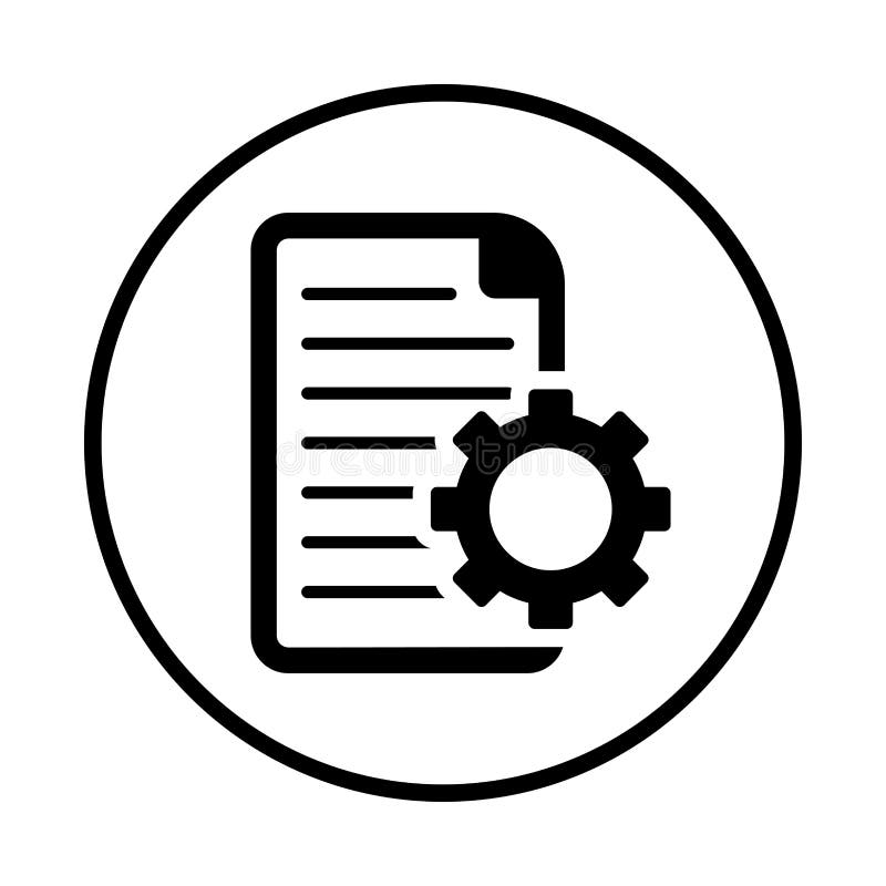 Document, File, Configuration Icon. Black Vector Graphics Stock Illustration - Illustration of ...