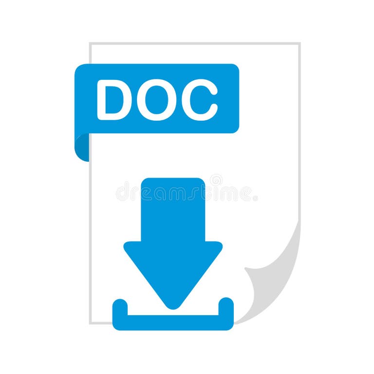 Document File Format with Arrow Download Isolated Icon Stock ...