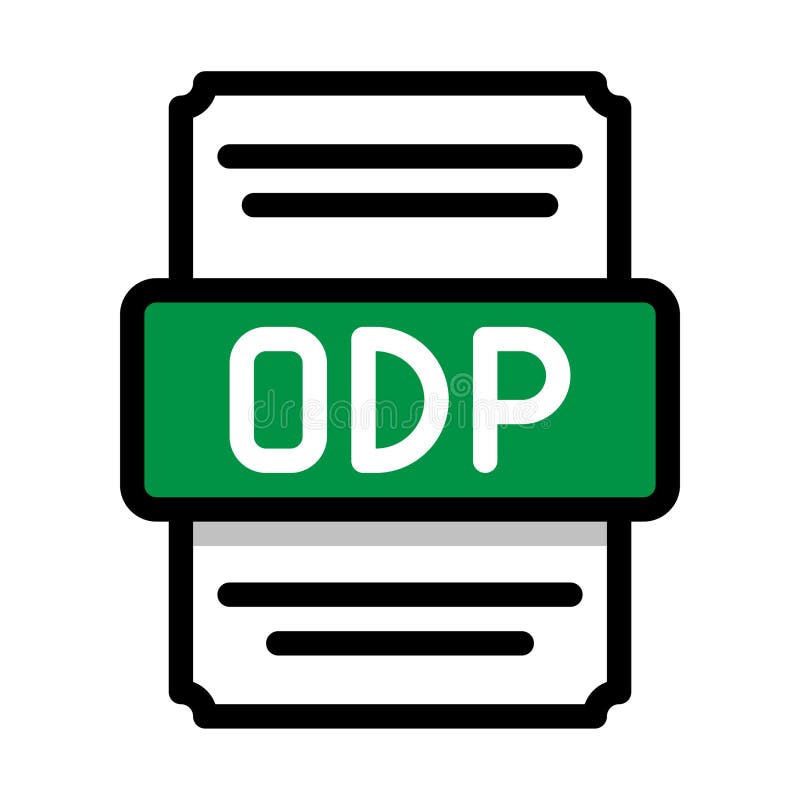 Document File Format ODP Spreadsheet Icon. with Outline and Color in ...
