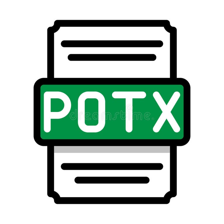 Document File Format Potx Icon Spreadsheet. with Outline and Color in ...