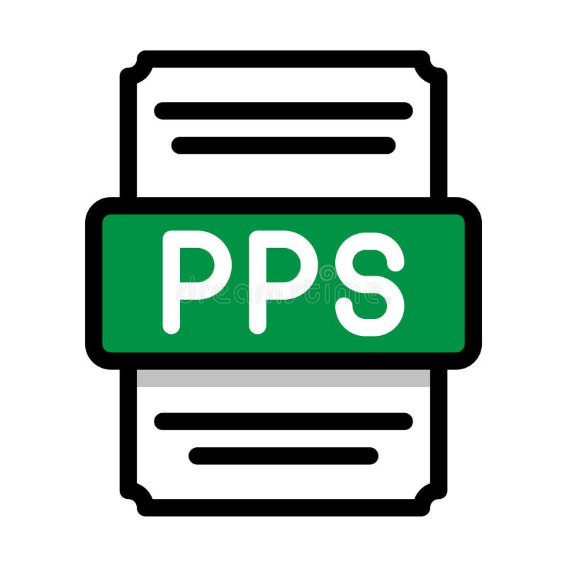 Document File Format Pps Spreadsheet Icon. with Outline and Color in ...