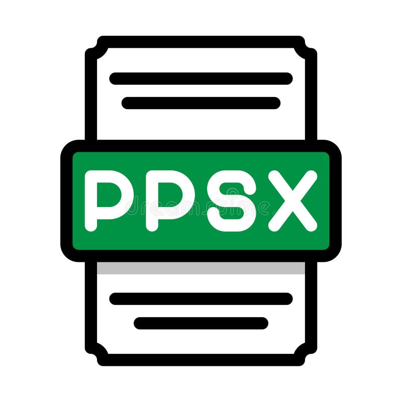 Document File Format Ppsx Icon Spreadsheet With Outline And Color In