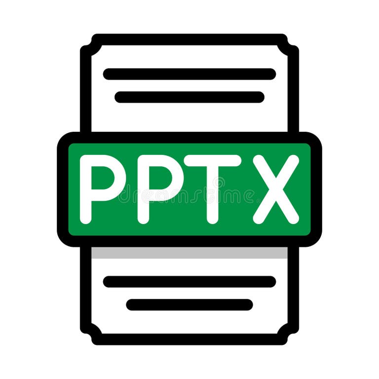 Document File Format Pptx Spreadsheet Icon. with Outline and Color in ...