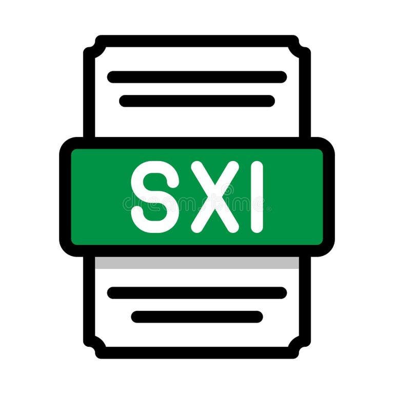 Document File Format Sxi Icon Spreadsheet. with Outline and Color in ...