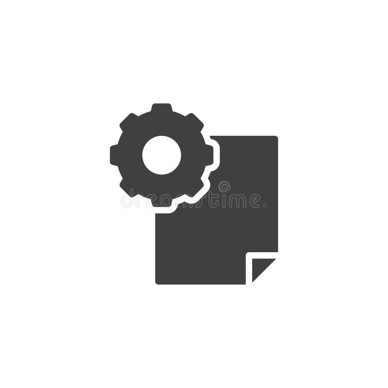 Document File and Gear Vector Icon Stock Vector - Illustration of ...