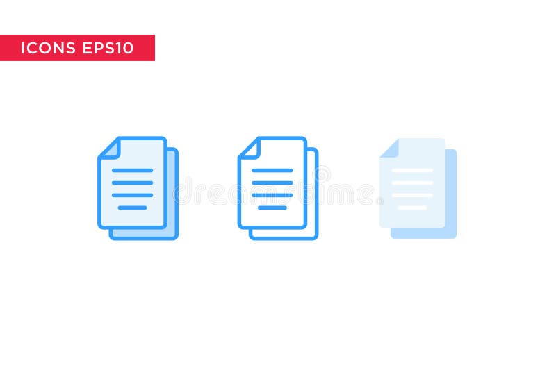 Document, File Icon in Line, Outline, Filled Outline and Flat Design ...