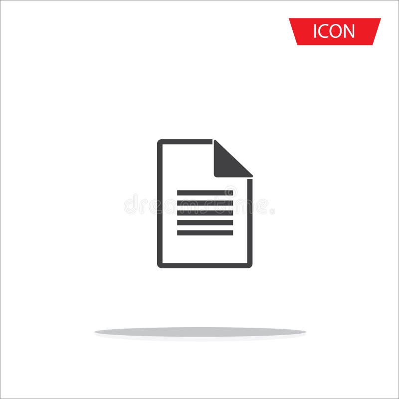Document File Icon on White Background Stock Vector - Illustration of ...