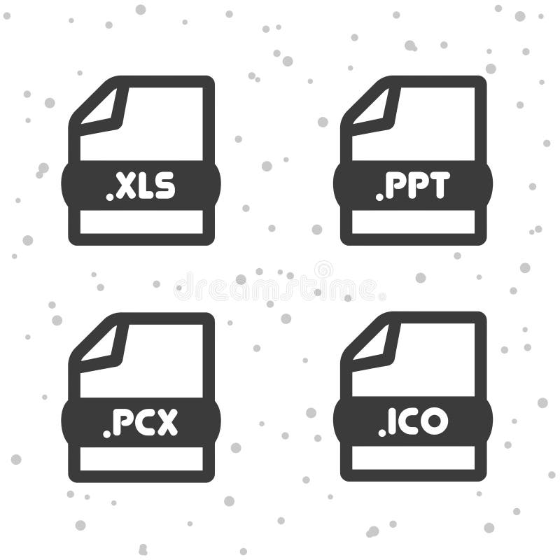 Document File Icons. Download XLS, PPT, PCX and ICO Symbol Sign. Web Buttons Stock Vector ...