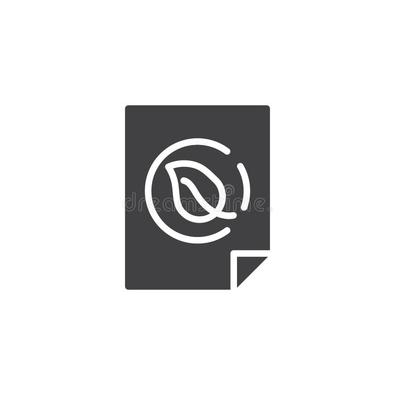 Document File with Leaf Vector Icon Stock Vector - Illustration of ...
