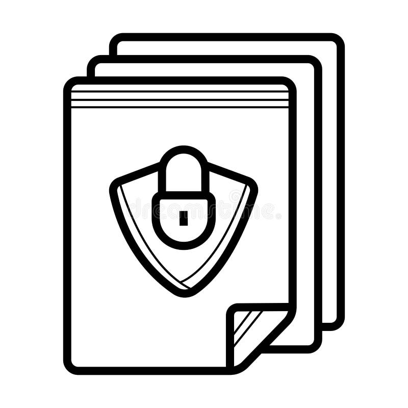 Document File Lock Locked Page Icon Stock Illustration - Illustration ...