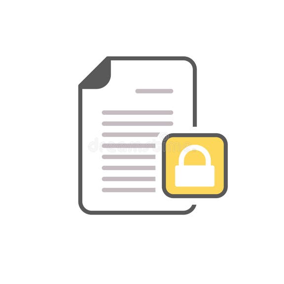 Document File Lock Locked Page Icon Stock Illustration - Illustration ...
