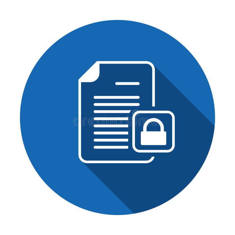 Document File Lock Locked Page Icon. Stock Illustration - Illustration ...