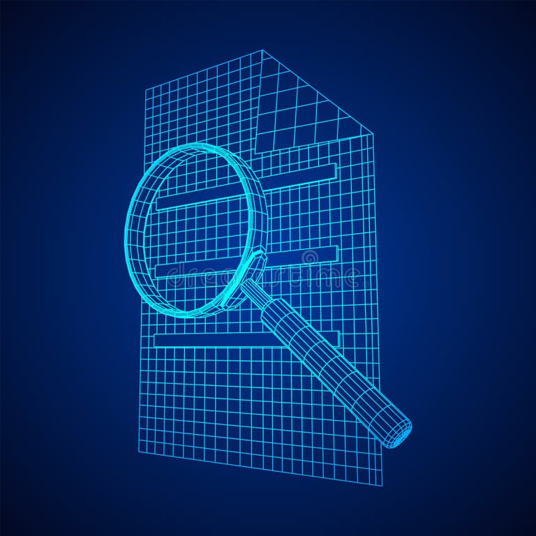 Document File with Magnifying Glass Stock Vector - Illustration of ...
