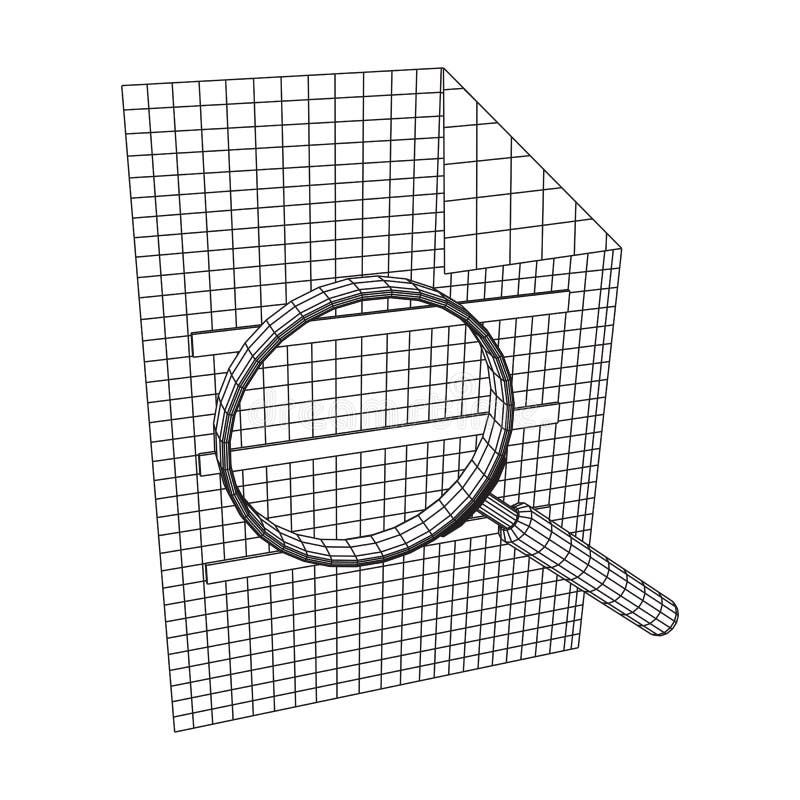 Document File with Magnifying Glass Stock Vector - Illustration of file ...