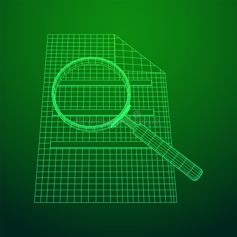 Document File with Magnifying Glass Stock Vector - Illustration of ...