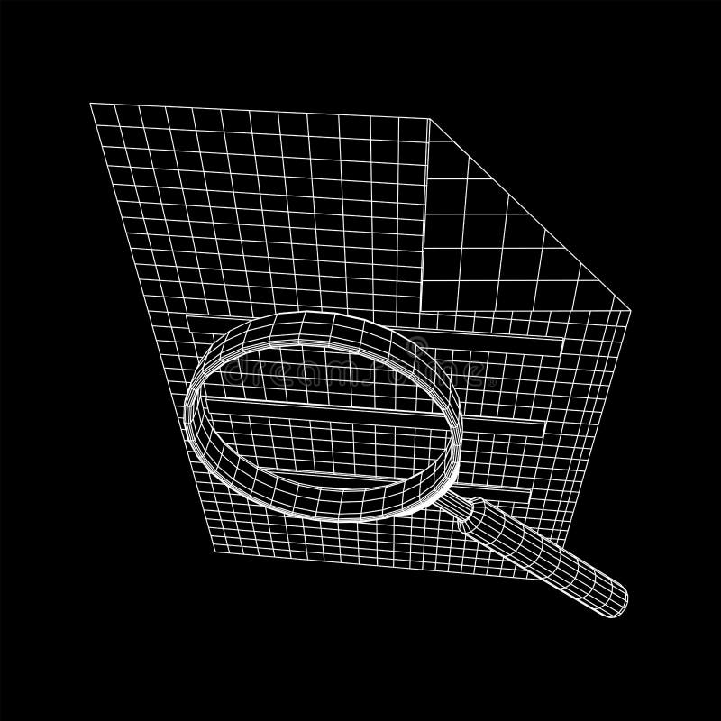 Document File with Magnifying Glass Stock Vector - Illustration of ...