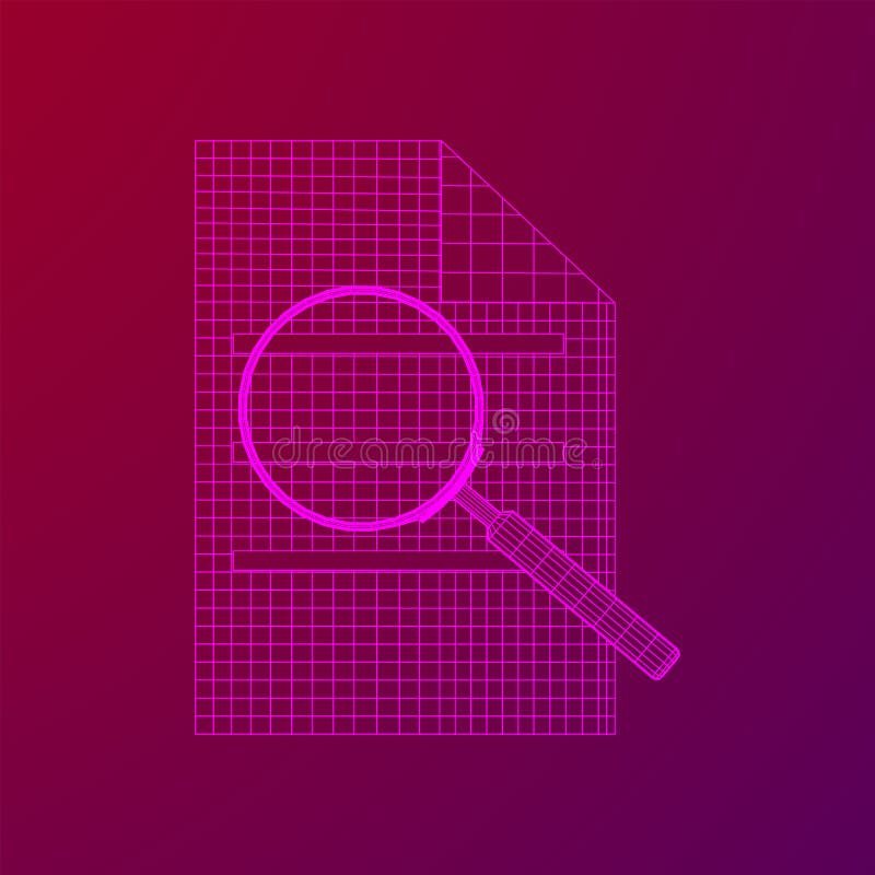 Document File with Magnifying Glass Stock Vector - Illustration of ...