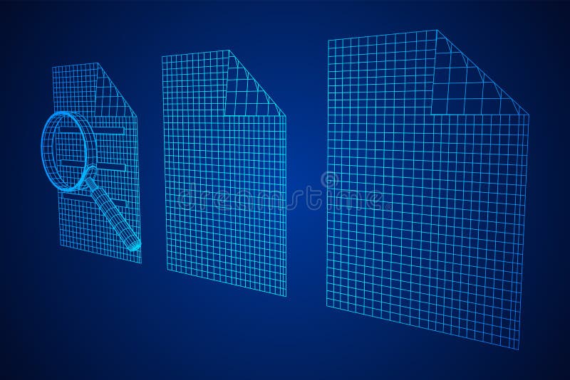 Document File with Magnifying Glass Stock Vector - Illustration of ...