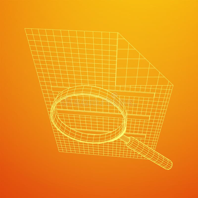 Document File with Magnifying Glass Stock Vector - Illustration of ...