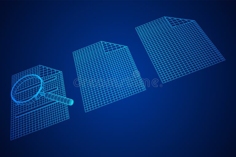 Document File with Magnifying Glass Stock Vector - Illustration of ...