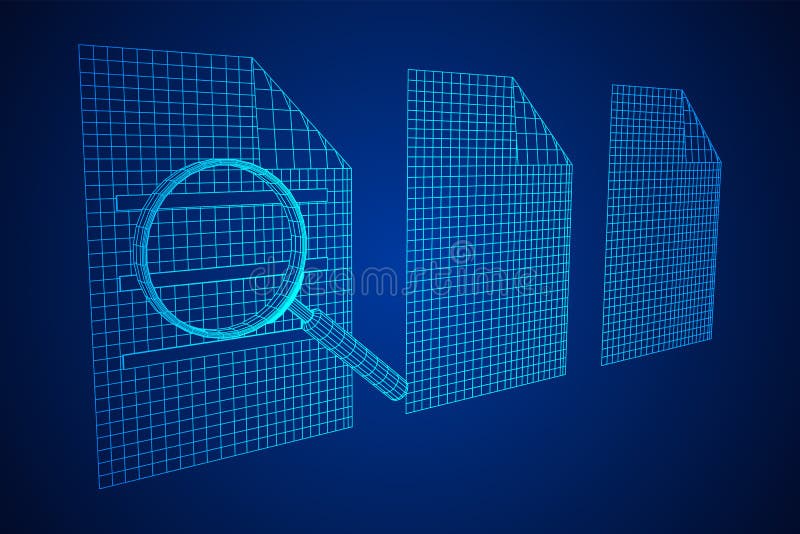 Document File with Magnifying Glass Stock Vector - Illustration of form ...