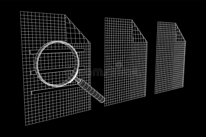 Document File with Magnifying Glass Stock Vector - Illustration of ...