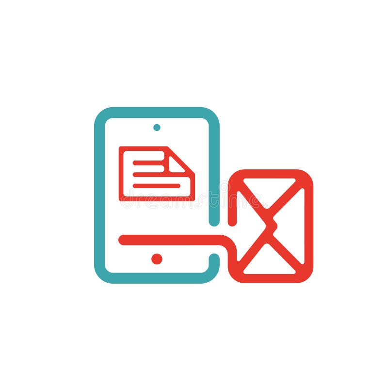 Document File Mail Icon on Tablet Laptop Vector Illustration Stock ...