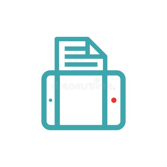Document File Mail Icon on Tablet Laptop Vector Illustration Stock ...
