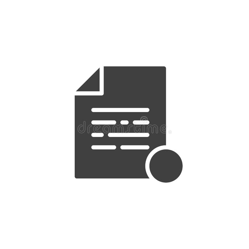 Document File Notification Vector Icon Stock Vector - Illustration of ...