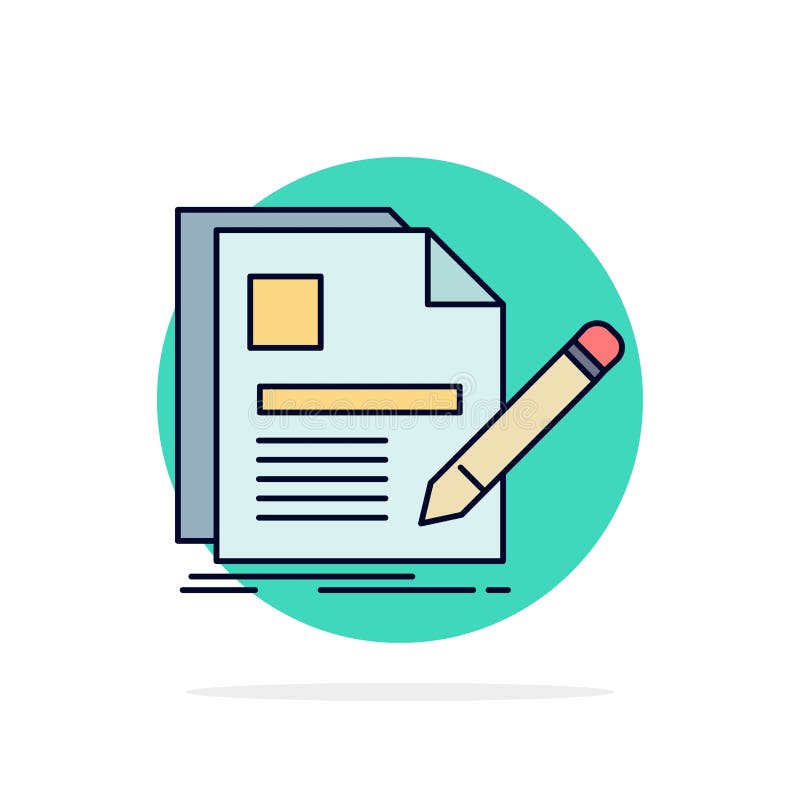 Document, File, Page, Pen, Resume Flat Color Icon Vector Stock Vector ... Document, File, Page, Pen, Resume Flat Color Icon Vector Stock Vector ...