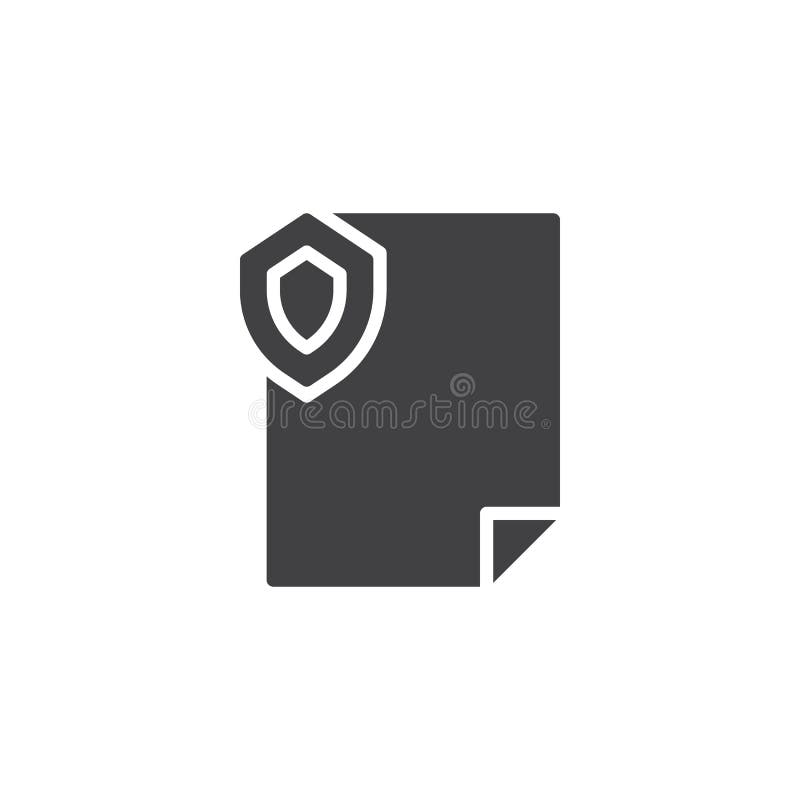 Document File Protection Vector Icon Stock Vector - Illustration of ...