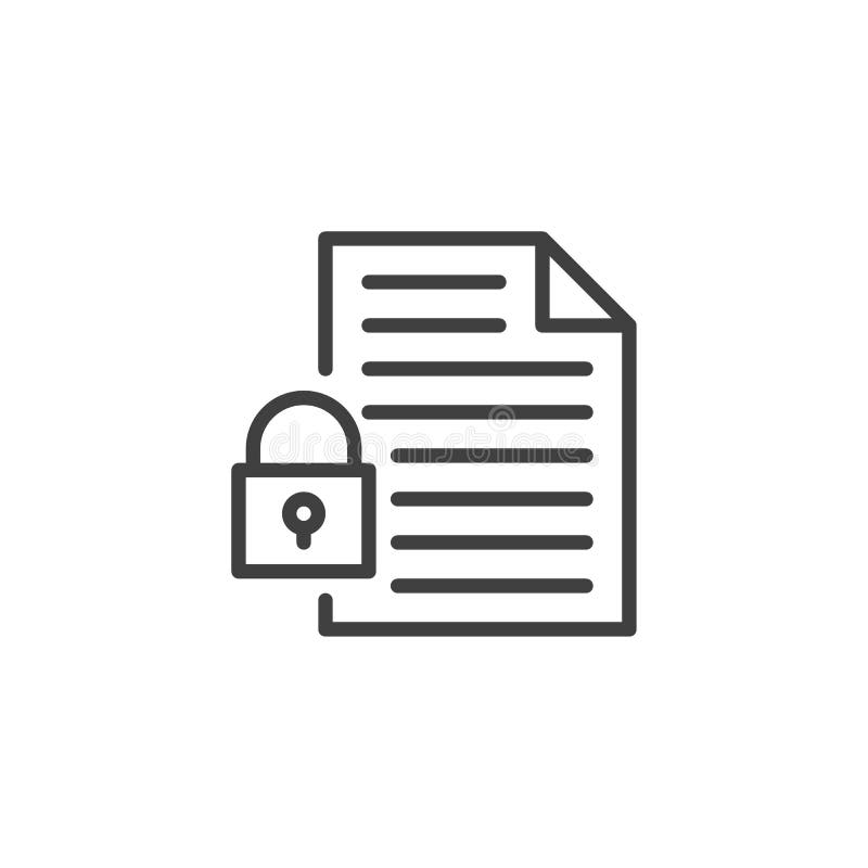 Document File Security Line Icon Stock Vector - Illustration of archive ...